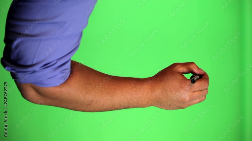An arm in front of a green screen to be keyed and used at will. Rotate ...