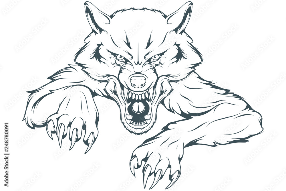 Evil Wolf Face