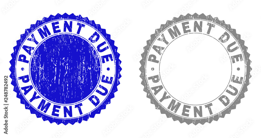 Vettoriale Stock Grunge PAYMENT DUE stamp seals isolated on a white ...