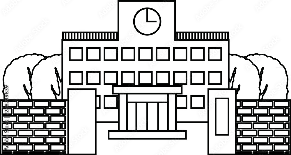 School Gate Clipart Black