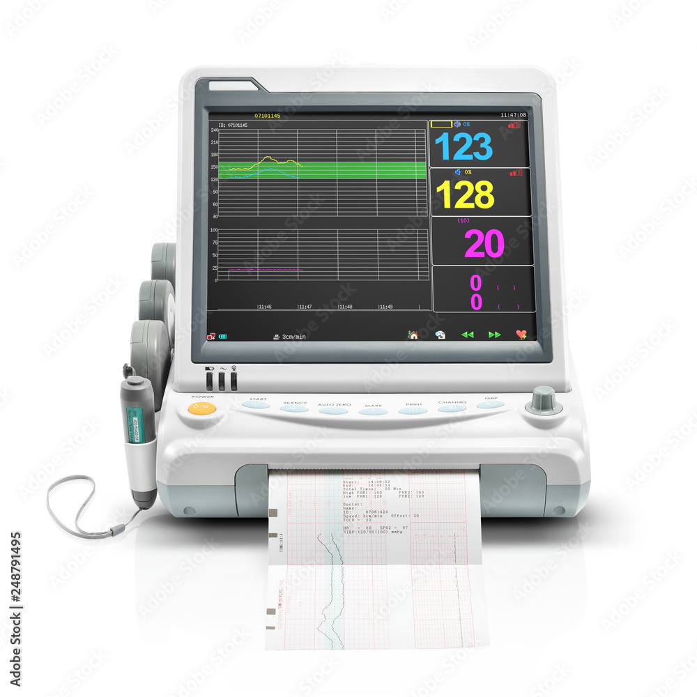 Vital Signs Monitor Device Isolated on White Background. Medical ...
