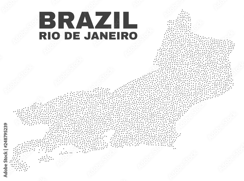 Rio de Janeiro State map designed with small dots. Vector abstraction ...