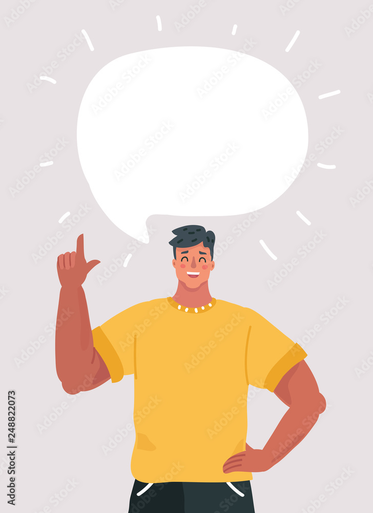 Cartoon man with something to say Stock Vector | Adobe Stock