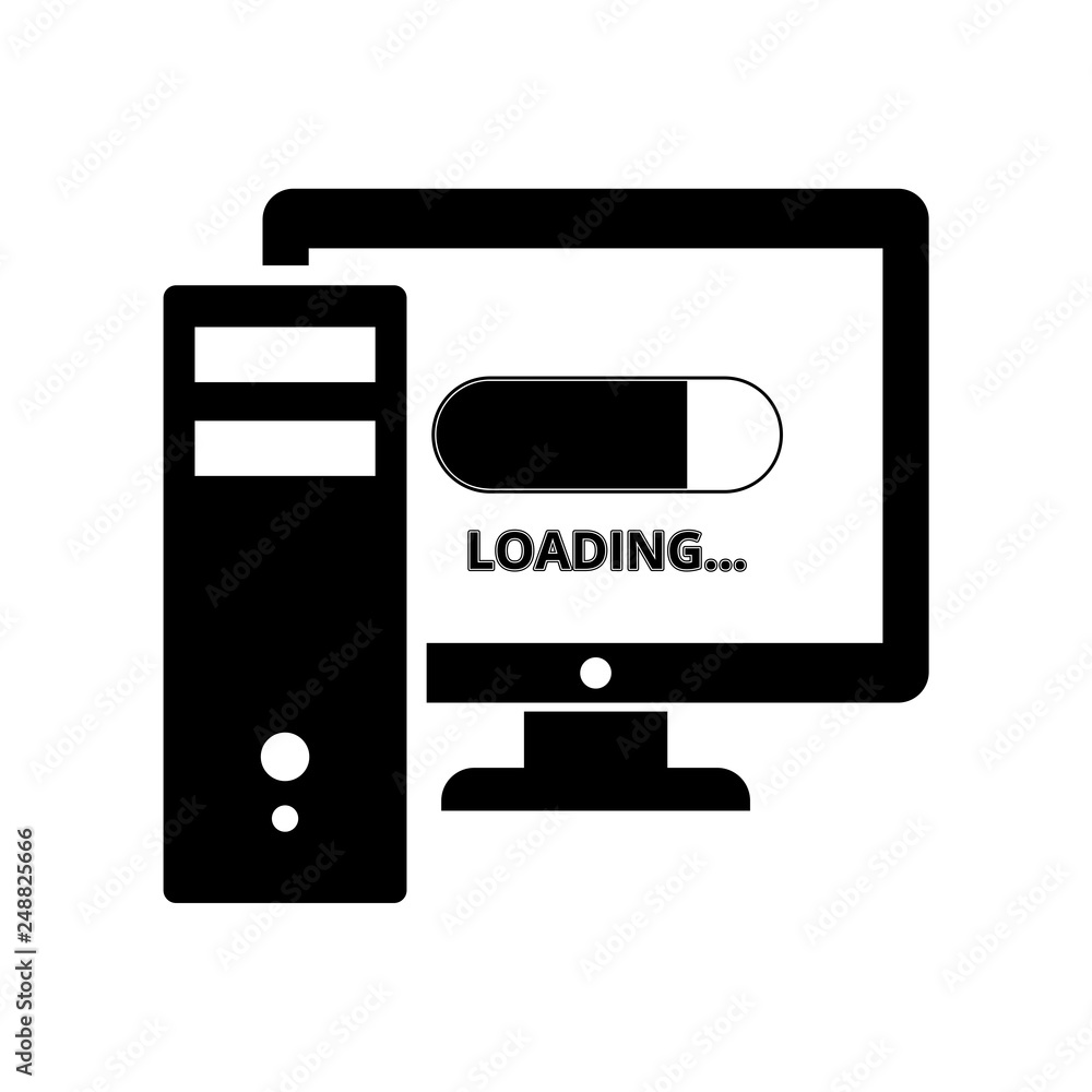 Slow Computer icon, Slow Connection sign, Loading icon Stock ...