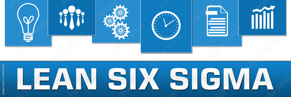 Lean Six Sigma Business Symbols Blue On Top Horizontal ` Stock ...