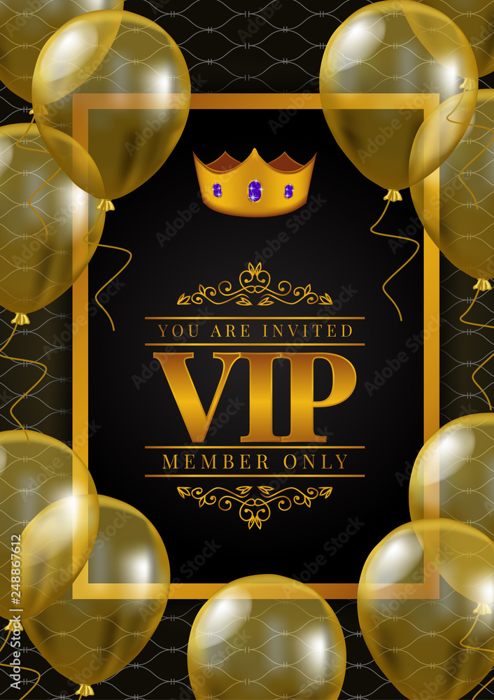 VIP premium expensive member invitation poster for royal membership ...