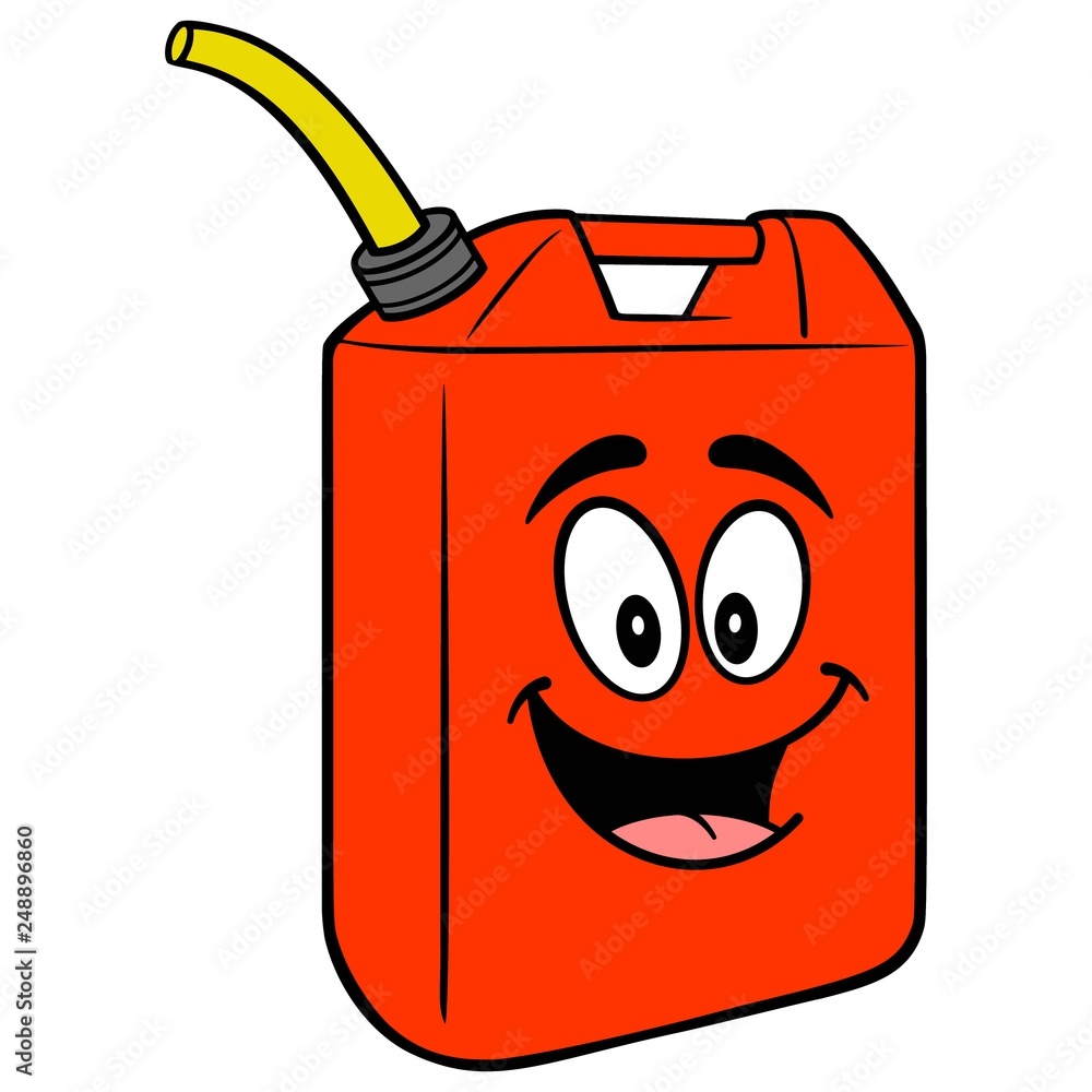 Gasoline Can Mascot - A vector cartoon illustration of a fun Gasoline ...