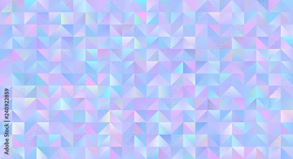 Seamless Holographic Gradient Triangle Vector Pattern. Iridescent ...