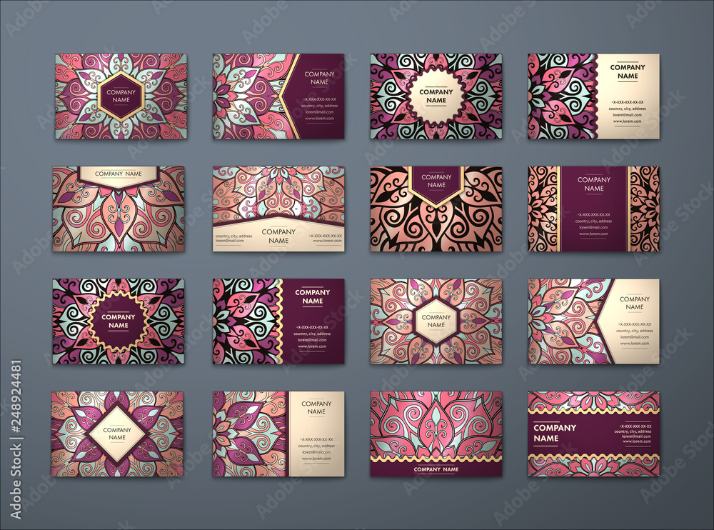 Vector vintage business cards big set.. Stock Vector | Adobe Stock
