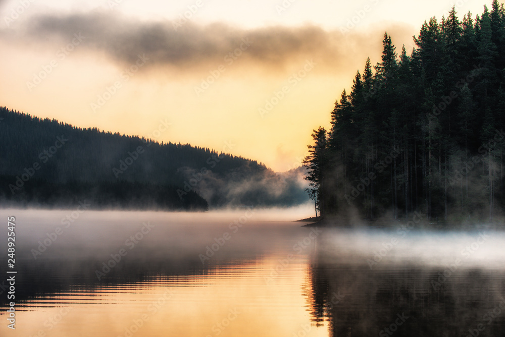 Impressively beautiful Fairy-tale mountain lake with crystal clear ...
