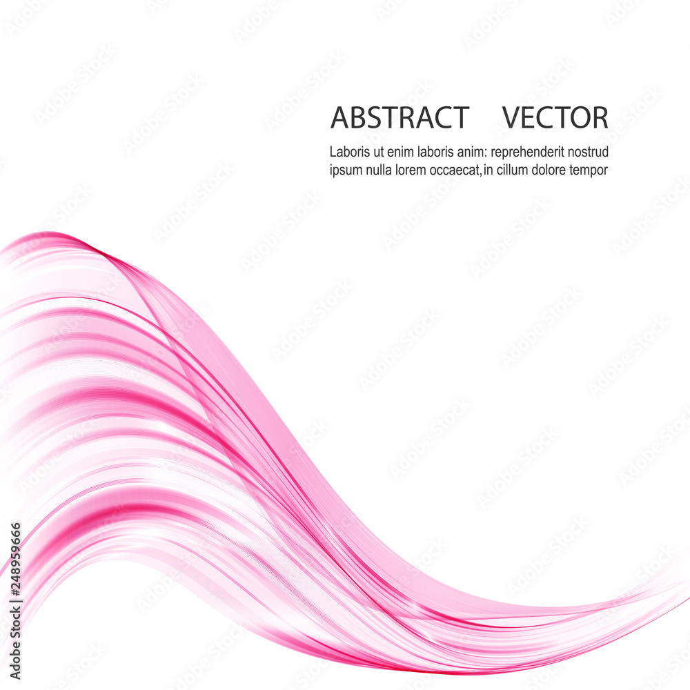 Abstract soft design pattern with pink wavy lines in elegant dynamic ...