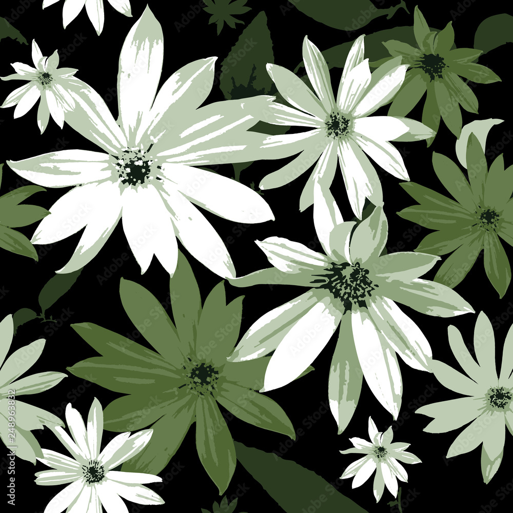 Dark Green And White Pattern Background