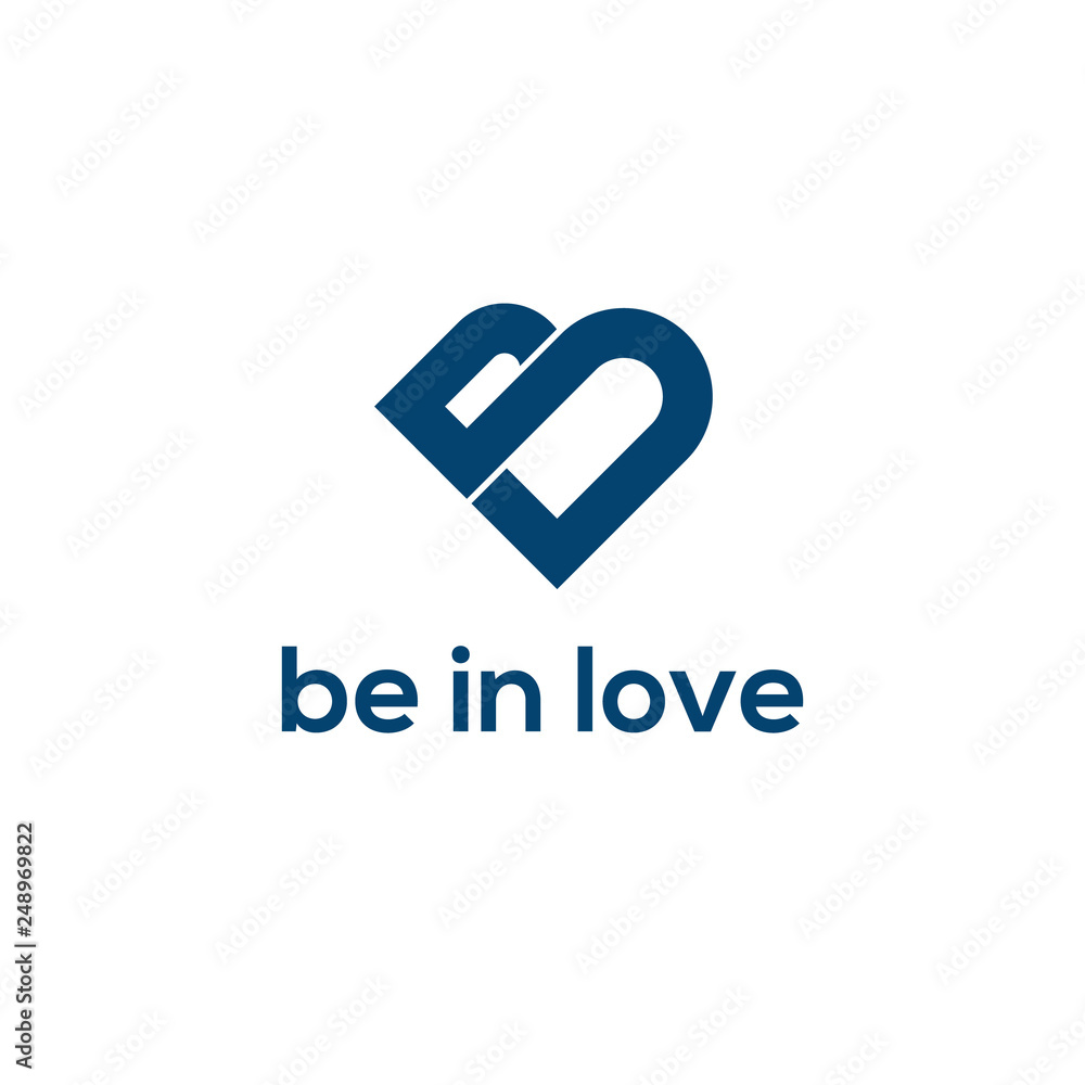 Monogram / Initial B As a Heart Logo Design Inspiration. Stock Vector ...