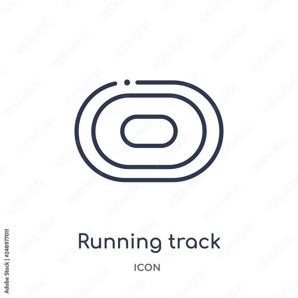 running track icon from sports and competition outline collection. Thin ...