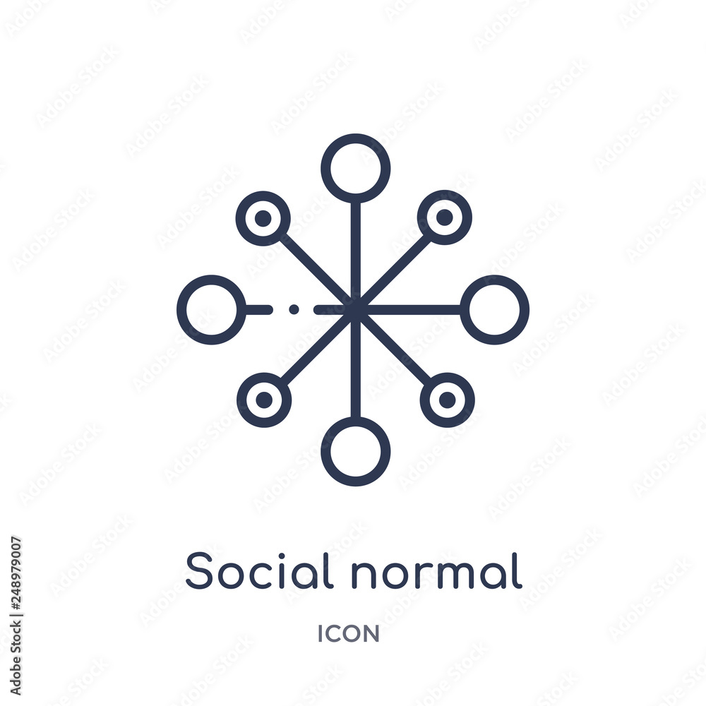 social normal icon from social outline collection. Thin line social ...