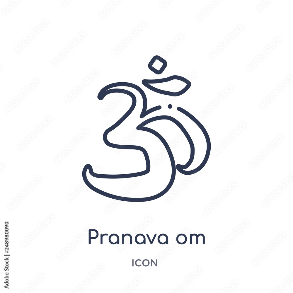 pranava om icon from signs outline collection. Thin line pranava om ...
