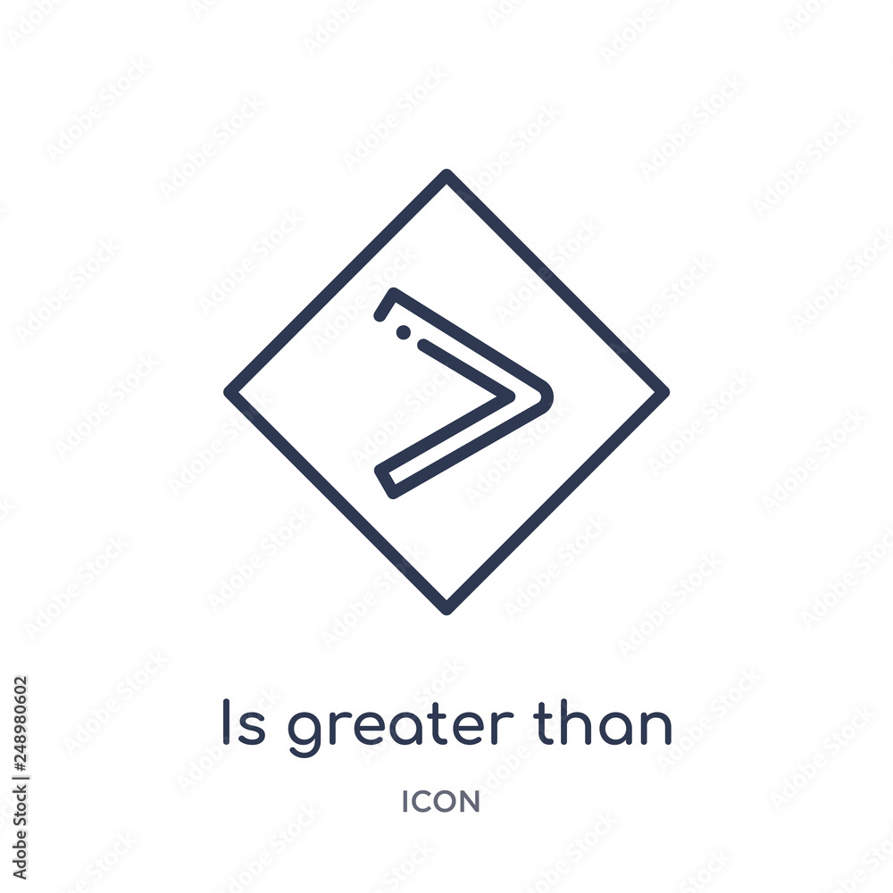 is greater than icon from signs outline collection. Thin line is ...