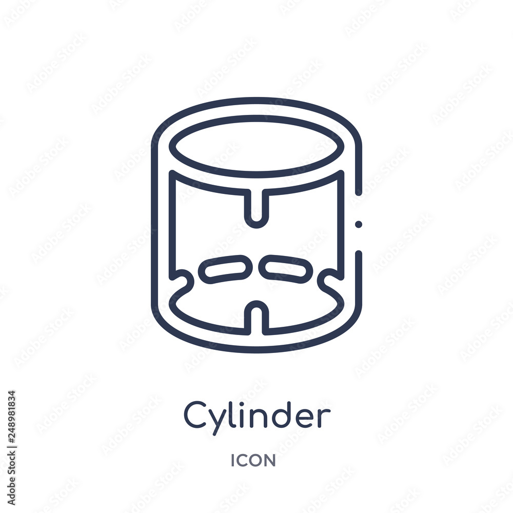 cylinder volumetric icon from shapes outline collection. Thin line ...