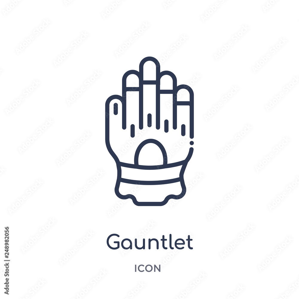 gauntlet icon from shapes outline collection. Thin line gauntlet icon ...