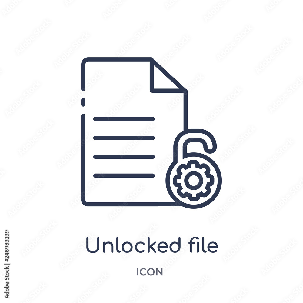unlocked file icon from security outline collection. Thin line unlocked ...