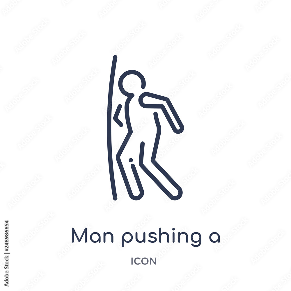 man pushing a door with his body icon from people outline collection ...