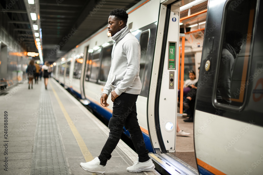 Man On Subway Train