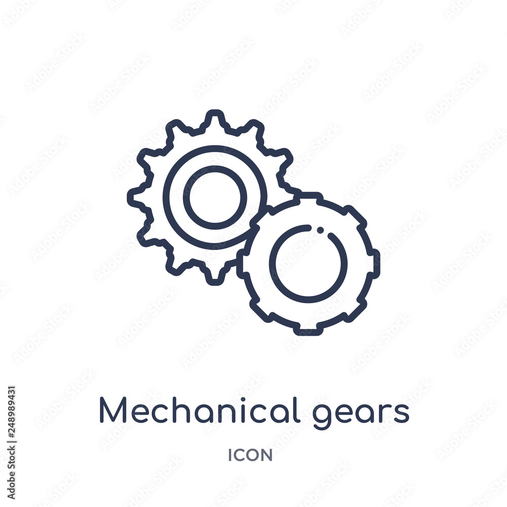 mechanical gears icon from other outline collection. Thin line ...