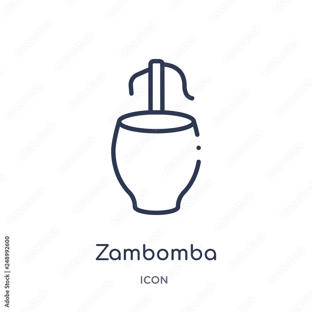 zambomba icon from music and multimedia outline collection. Thin line ...