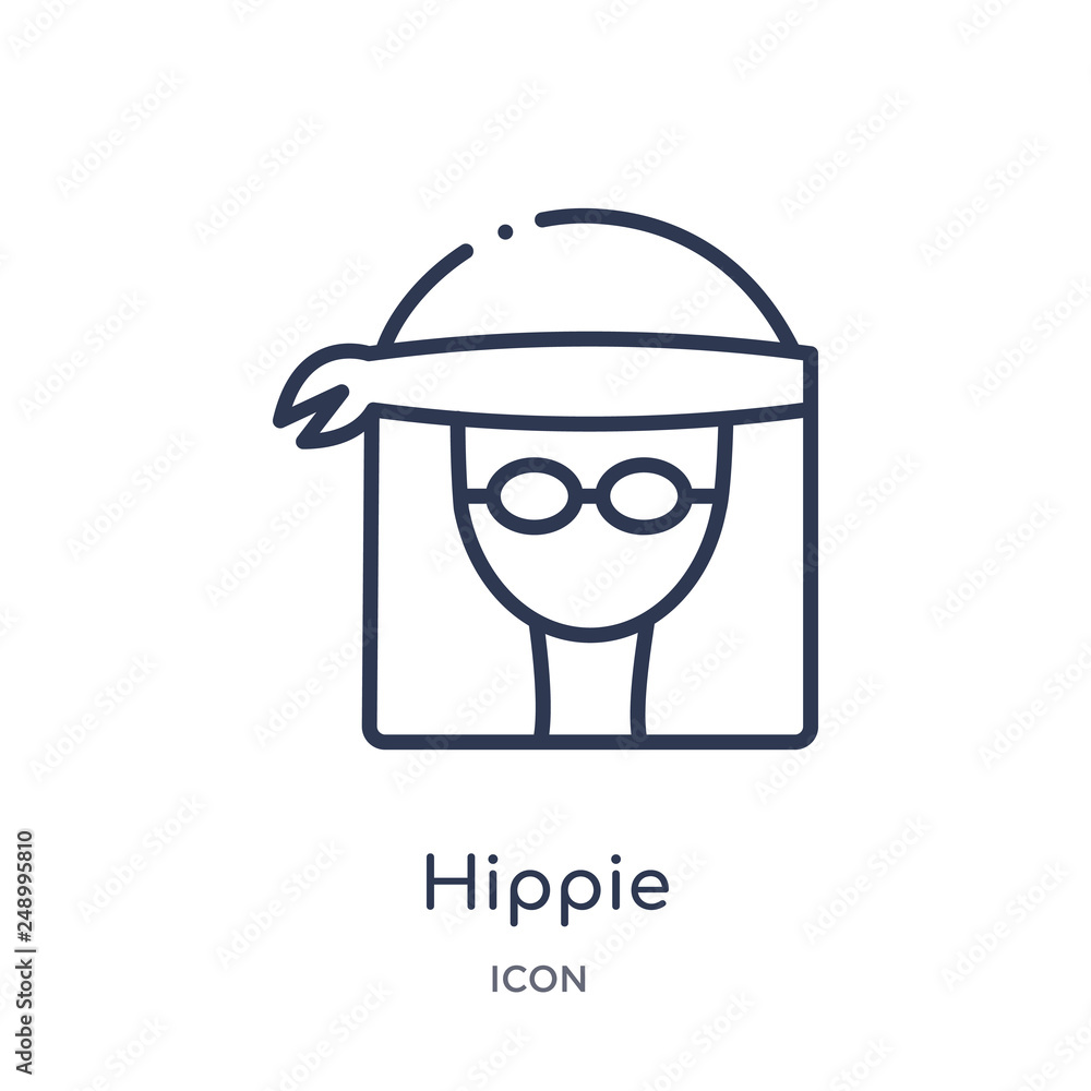 hippie icon from world peace outline collection. Thin line hippie icon ...