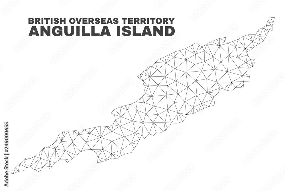 Abstract Anguilla Island map isolated on a white background. Triangular ...