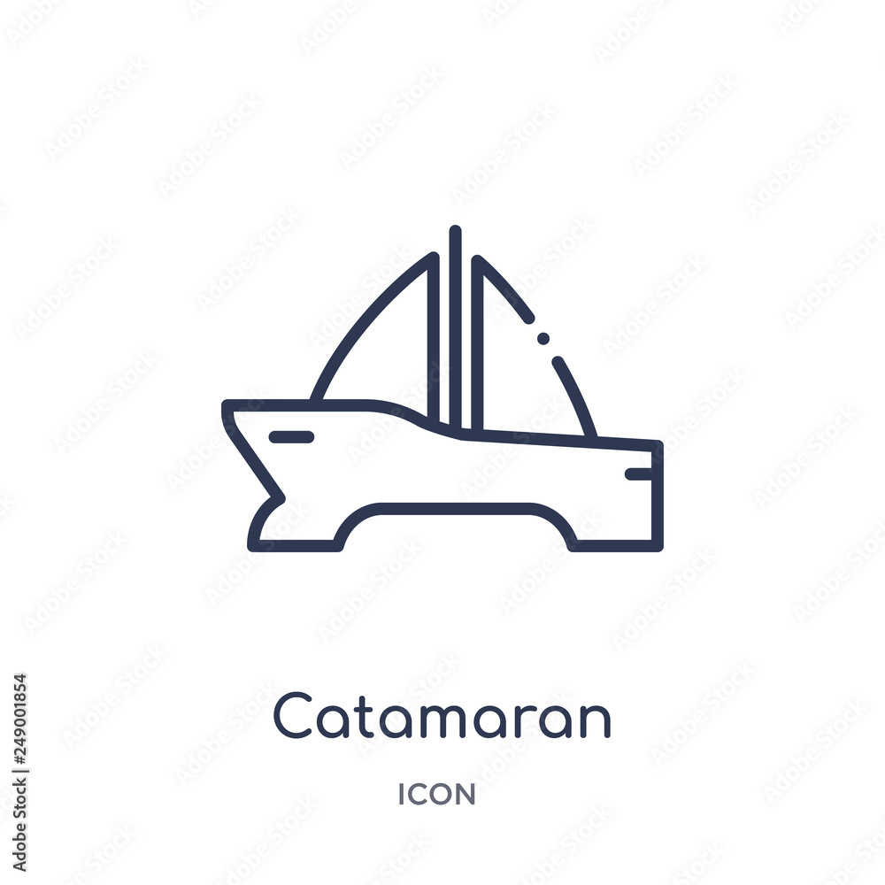 catamaran icon from transportation outline collection. Thin line ...