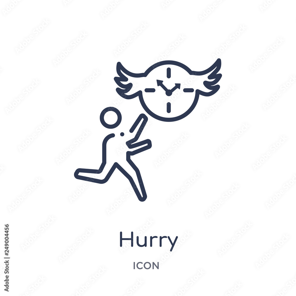 hurry icon from time management outline collection. Thin line hurry ...
