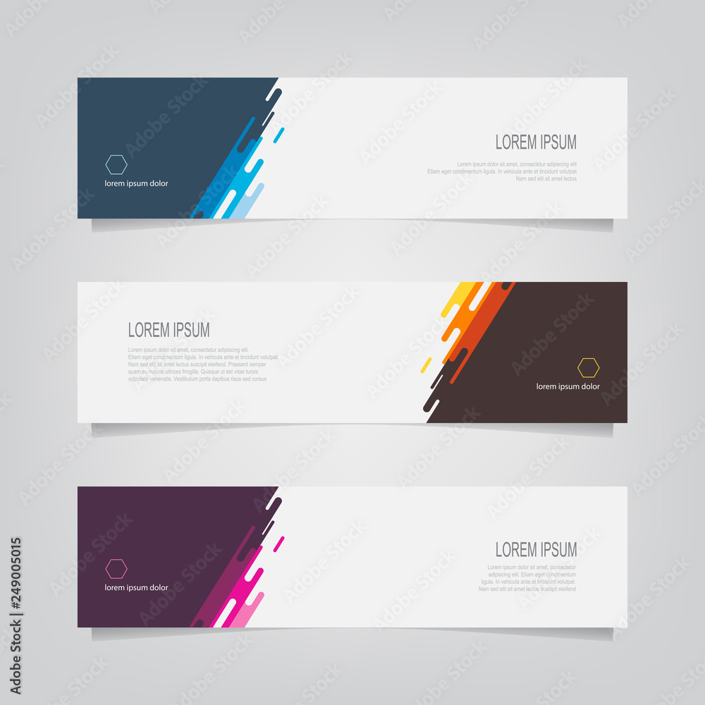 Vector abstract banner design template. Collection of web banner ...