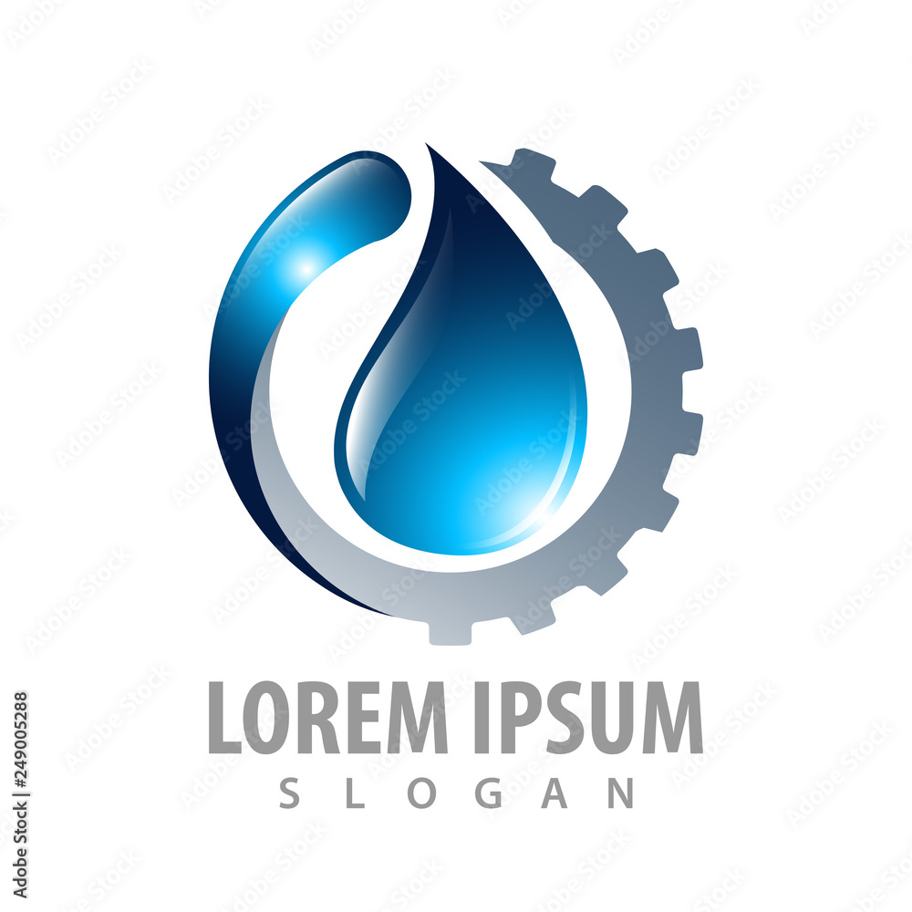 Gear Drop Oil logo concept design. Symbol graphic template element ...