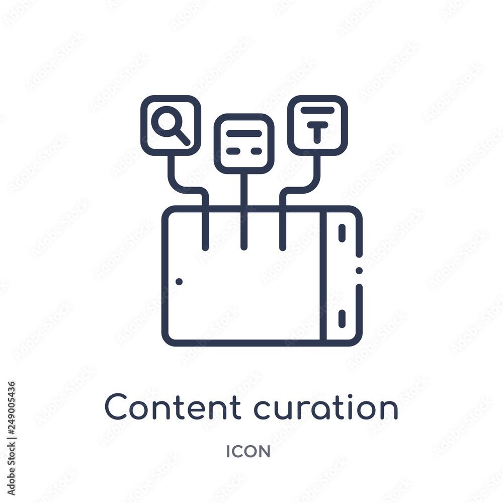content curation icon from technology outline collection. Thin line ...