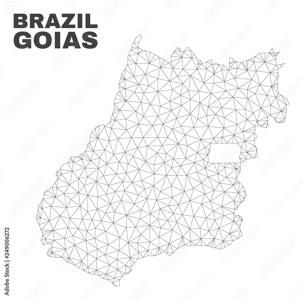 Abstract Goias State map isolated on a white background. Triangular ...