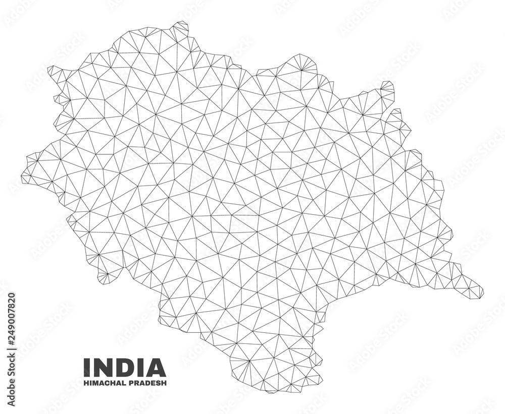Abstract Himachal Pradesh State map isolated on a white background ...