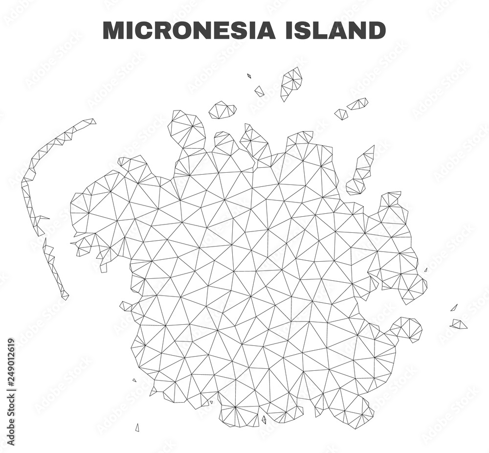 Abstract Micronesia island map isolated on a white background ...