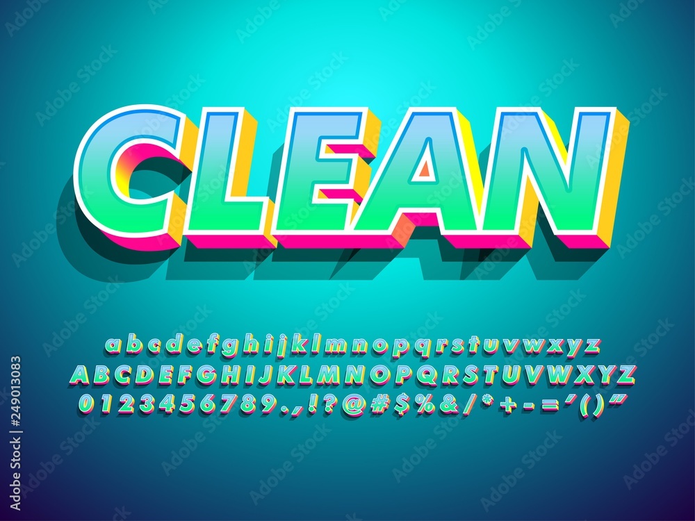 vector of modern clean 3d gradient text effect with shadow and modern ...