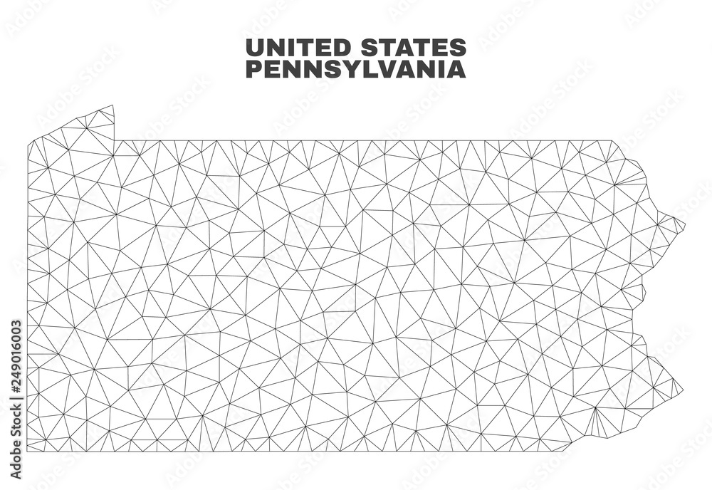 Abstract Pennsylvania State map isolated on a white background ...