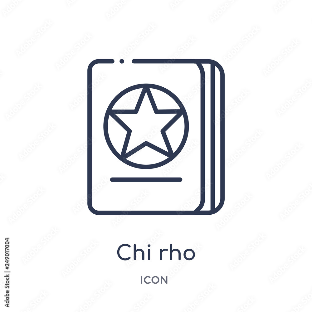 chi rho icon from religion outline collection. Thin line chi rho icon ...