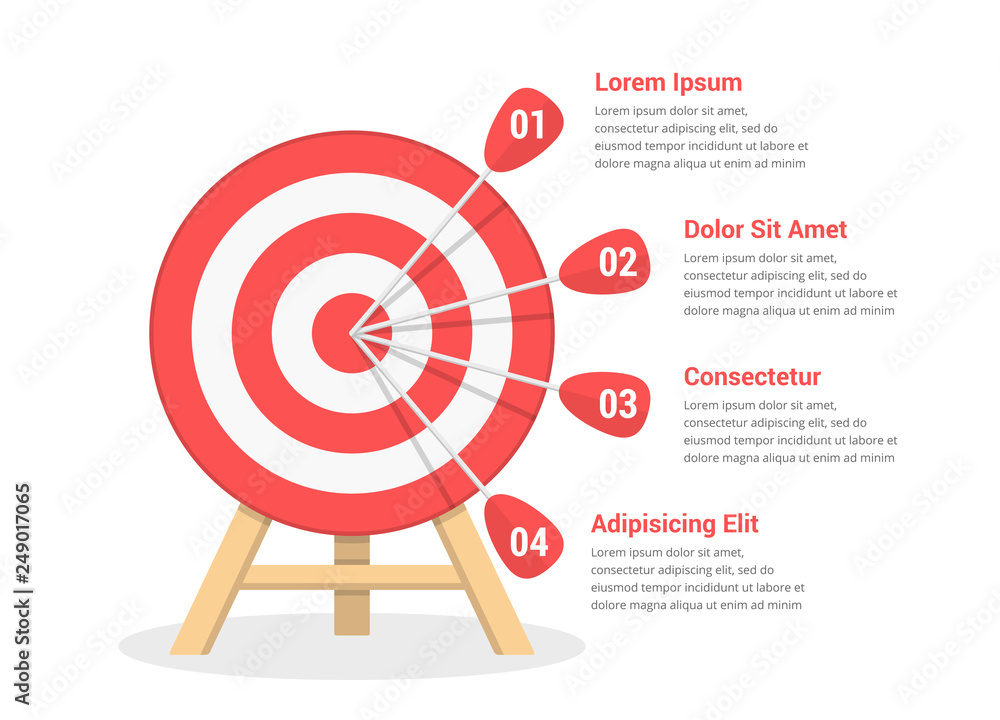 Target with Four Arrows Stock Vector | Adobe Stock