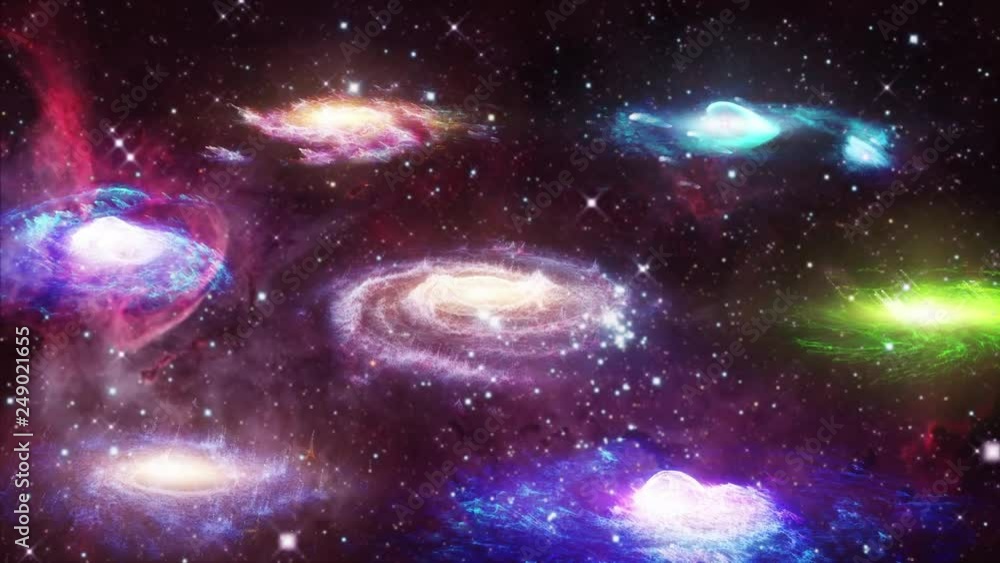 multiple spinning galaxies on starry background Stock Video | Adobe Stock