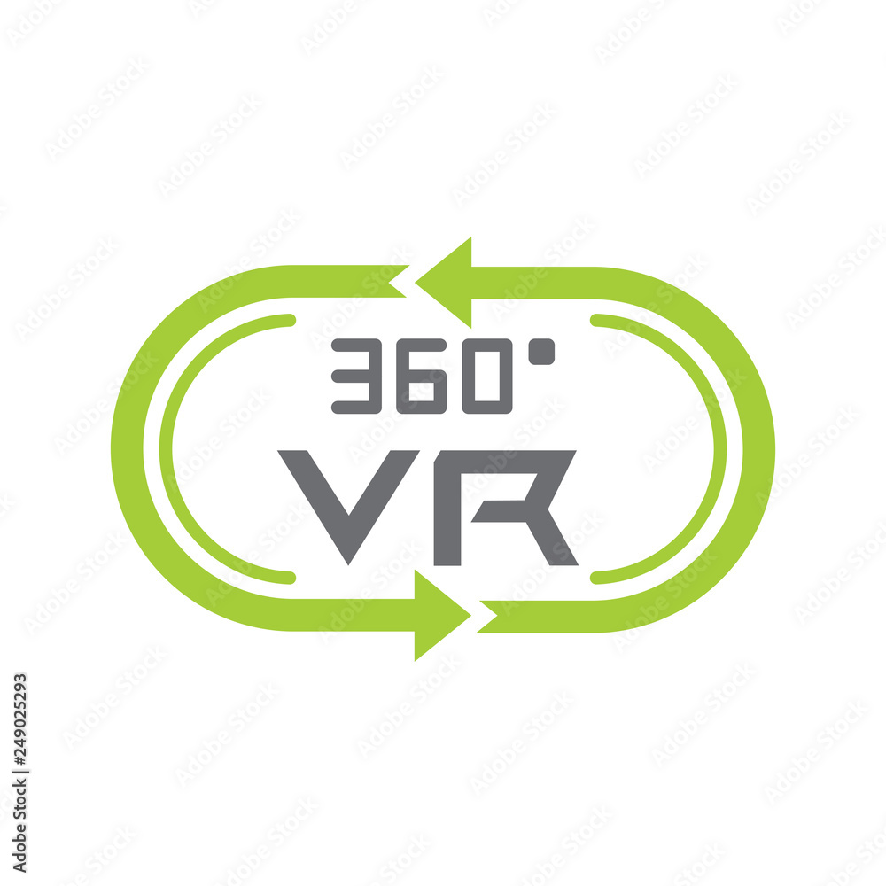 Virtual reality 360 icon on white background for graphic and web design ...