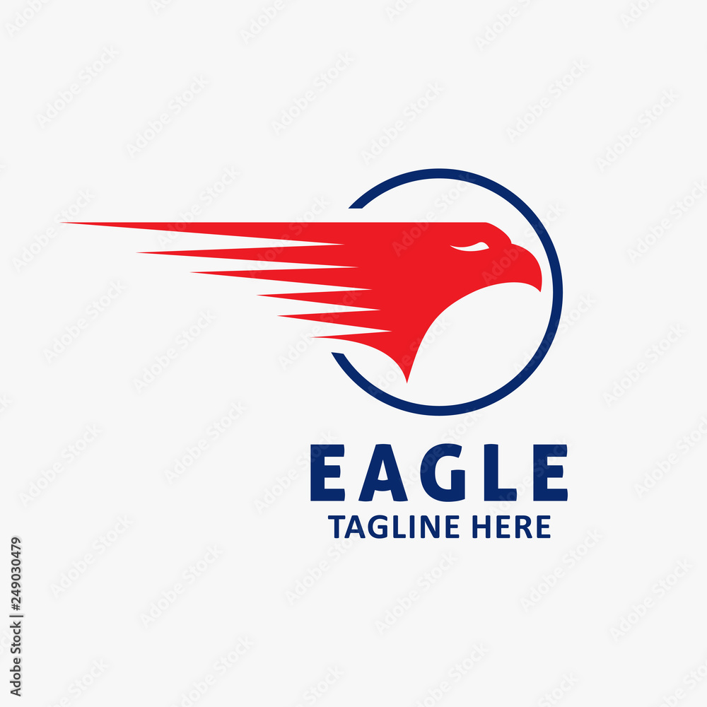 Fast eagle logo design Stock Vector | Adobe Stock
