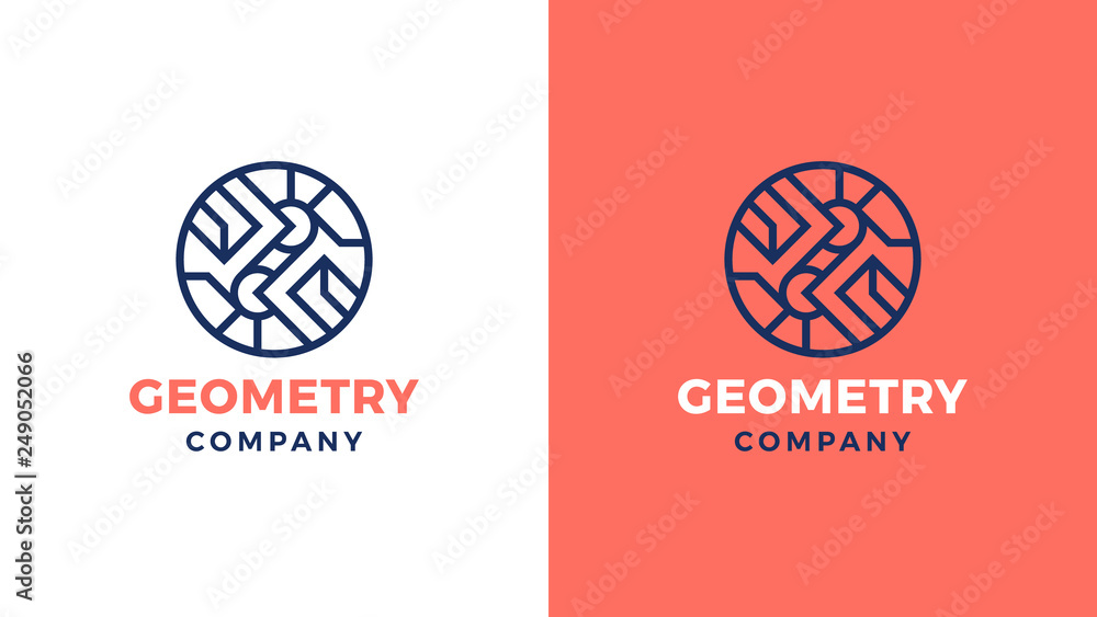 Geometric Logotype template, positive and negative variant, corporate ...