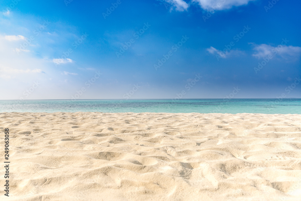 Calm beach scene, sand, sky, sea. Relaxation and inspiration concept ...