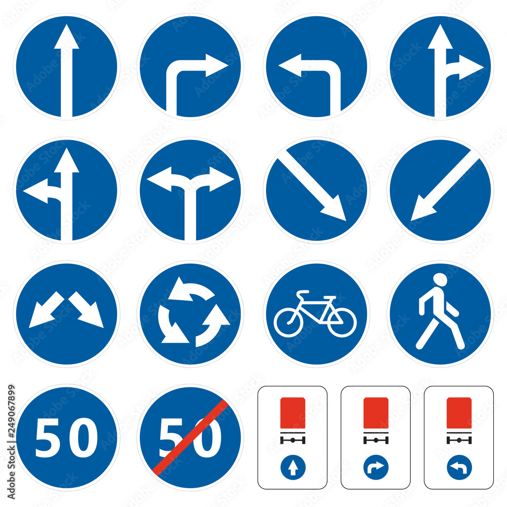 Road signs set. Prescribing traffic signs collection. Stock Vector ...