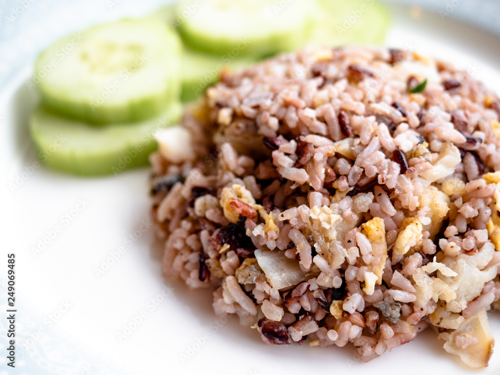 Healthy food Asian Thai style fried jasmine rice mixed with fragrance ...