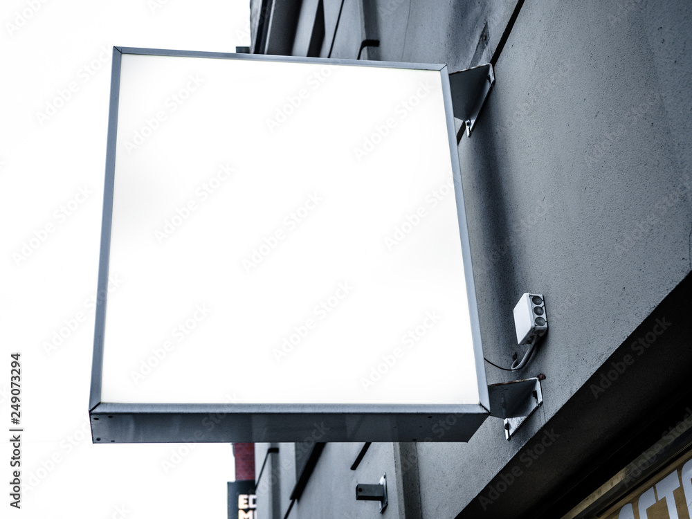 Mock up. Outdoor advertising, blank billboard outdoors, public ...